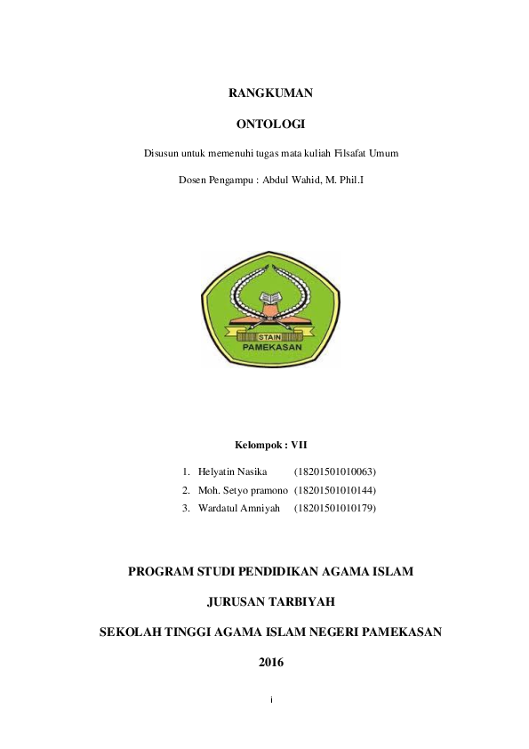 (PDF) ONTOLOGI
