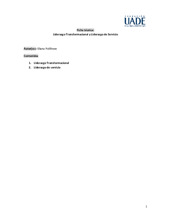 (PDF) Ficha técnica: Liderazgo Transformacional y Liderazgo de Servicio ...