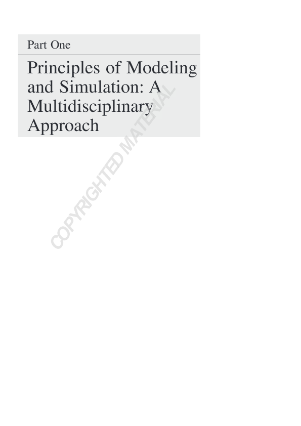 (PDF) Part One Principles of Modeling and Simulation: A ...