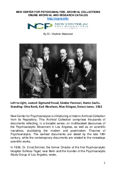 (DOC) The NCP Online Archive and its Research Catalog for the ...