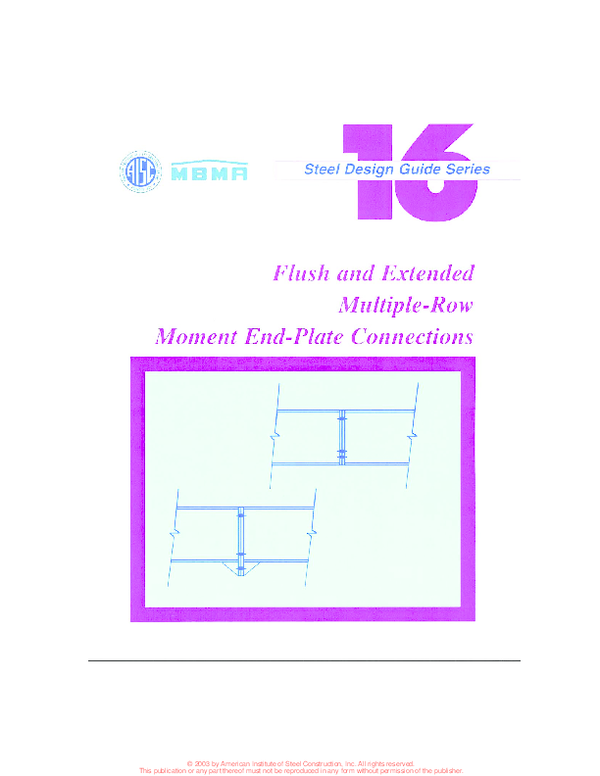 (PDF) DG16 Flush and Extended Multiple Row Moment End Plate Connections