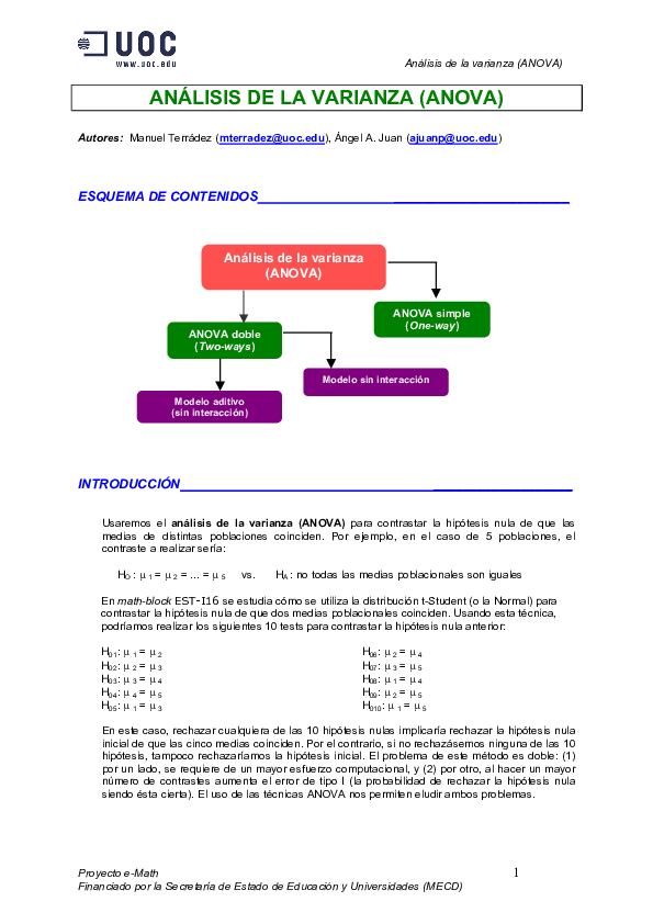 (PDF) Análisis de la varianza (ANOVA) ANÁLISIS DE LA VARIANZA (ANOVA) Análisis de la varianza ...