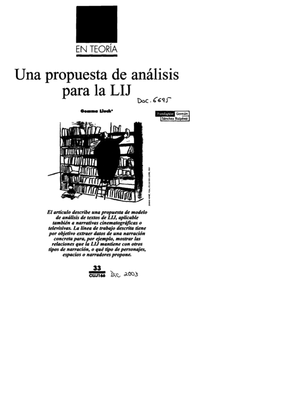 (PDF) GEMMA LLUCH Una propuesta de analisis para la literatura juvenil