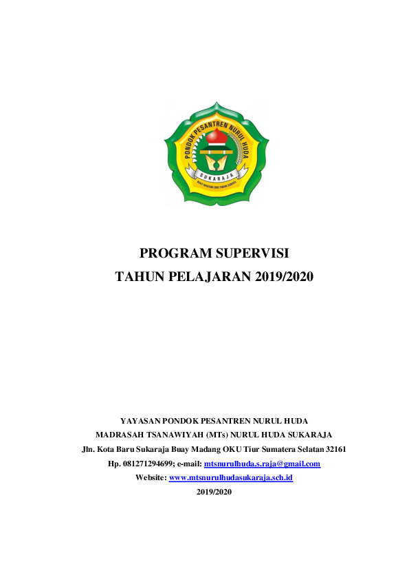 (PDF) Program Supervisi Madrasah