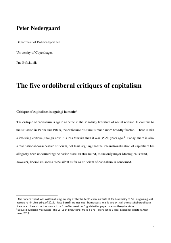 (DOC) The five ordoliberal critiques of capitalism