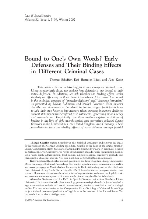 (PDF) Bound to procedural history? Early accounts in English, US ...