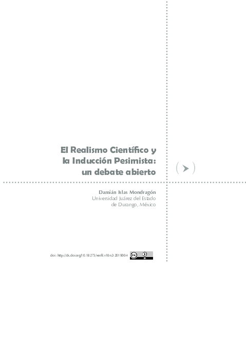 (PDF) 2019. El Realismo Científico y la Inducción Pesimista: un debate ...