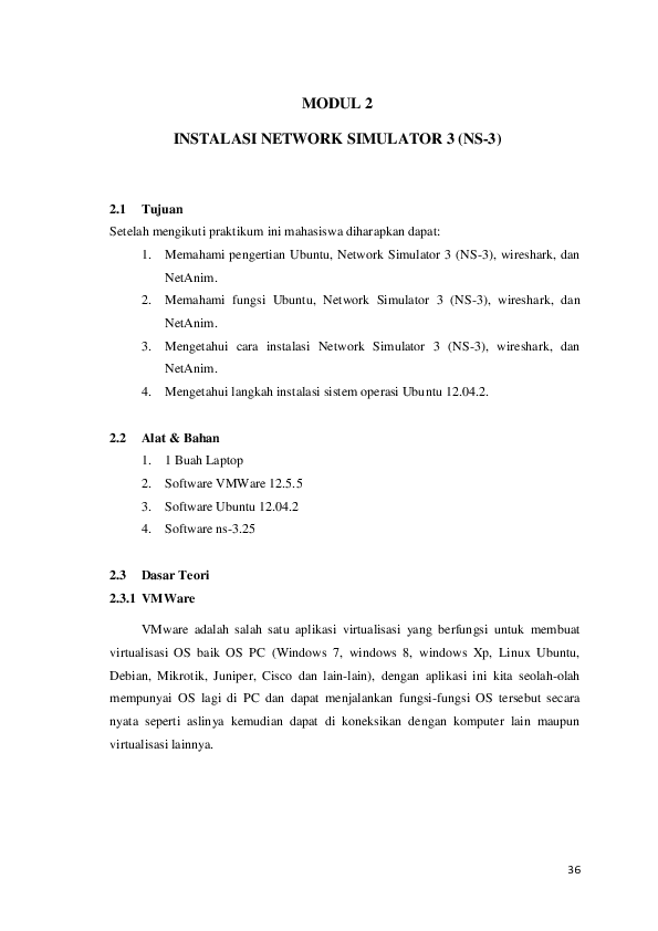 (PDF) Modul INSTALASI NETWORK SIMULATOR 3 (NS-3)