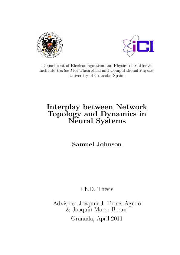 (PDF) Interplay between Network Topology and Dynamics in Neural Systems