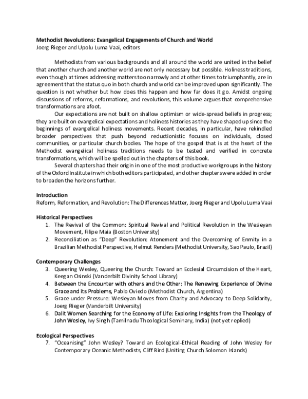 (PDF) RENDERS, Helmut. “Reconciliation as `deep´ Revolution: atonement ...