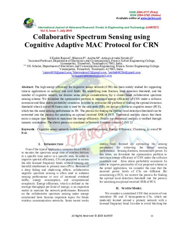 (PDF) Collaborative Spectrum Sensing using Cognitive Adaptive MAC Protocol for CRN20190817 33307 ...