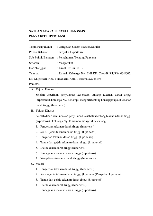 (DOC) SAP Komunitas tentang HIPERTENSI