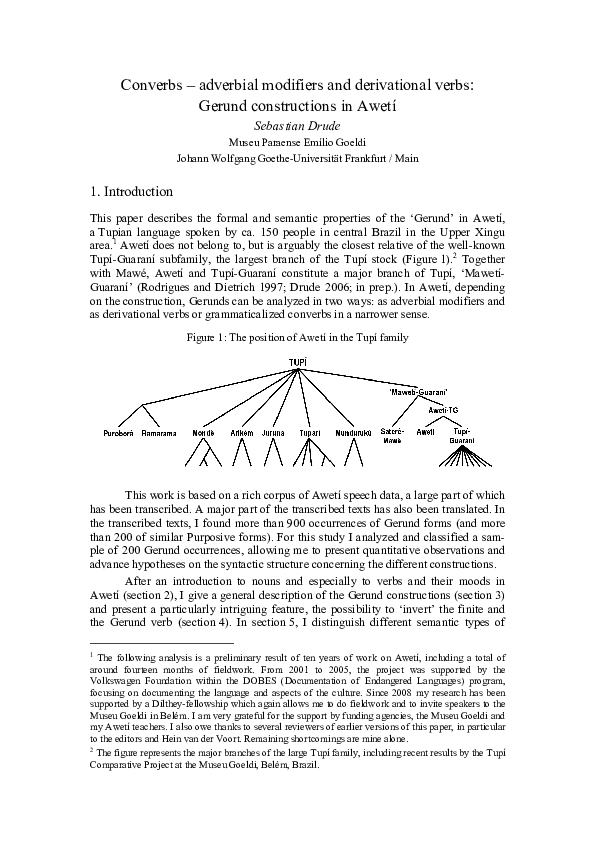 (PDF) Converbs -adverbial modifiers and derivational verbs: Gerund ...