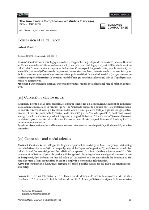 (PDF) Concession et calcul modal