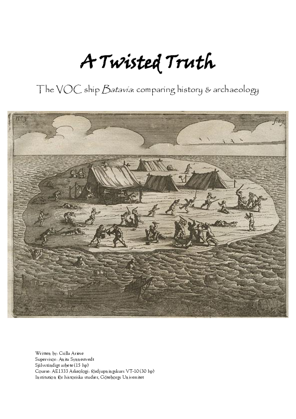 (PDF) A Twisted Truth - The VOC Ship Batavia: Comparing History ...