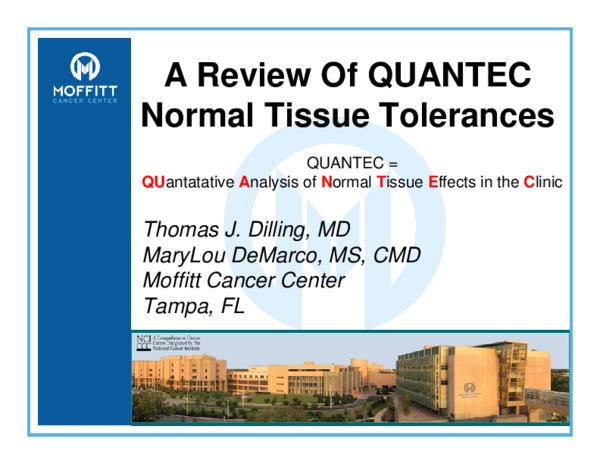 (PDF) A Review Of QUANTEC Normal Tissue Tolerances QUantatative ...
