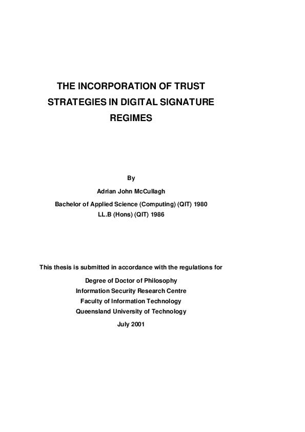 (PDF) THE INCORPORATION OF TRUST STRATEGIES IN DIGITAL SIGNATURE ...