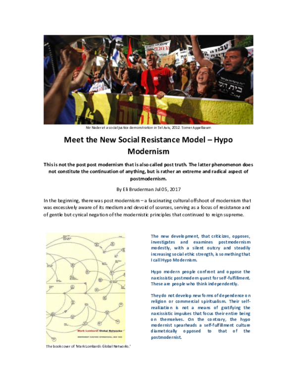 (DOC) Meet the New Social Resistance Model -Hypo Modernism