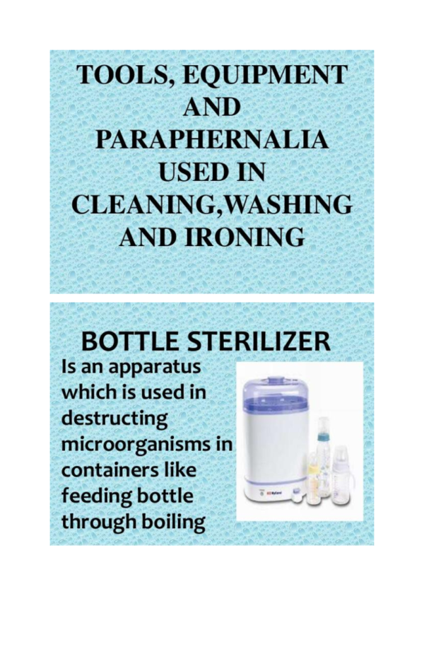 (DOC) Tools, Equipment and paraphernalia for Caregiving