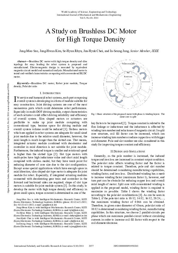 (PDF) A Study on Brushless DC Motor for High Torque Density20190818 ...