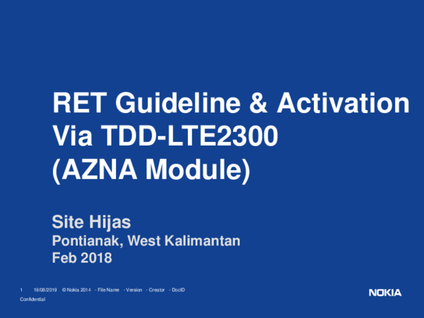 (PPT) Commissioning RET Guideline Via LTE TDD2300 (AZNA Module) v