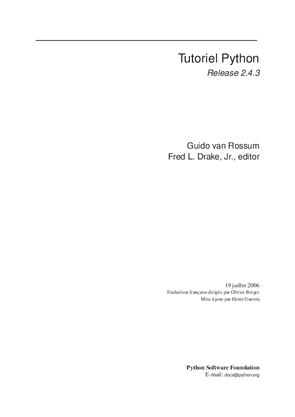 (PDF) Tutoriel Python