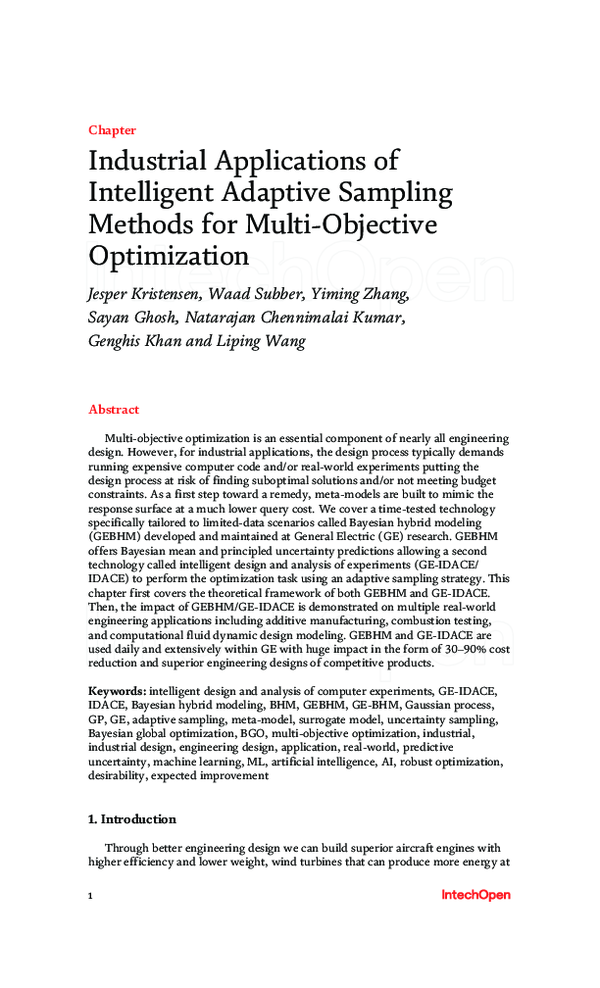 Pdf Industrial Applications Of Intelligent Adaptive Sampling Methods For Multi Objective