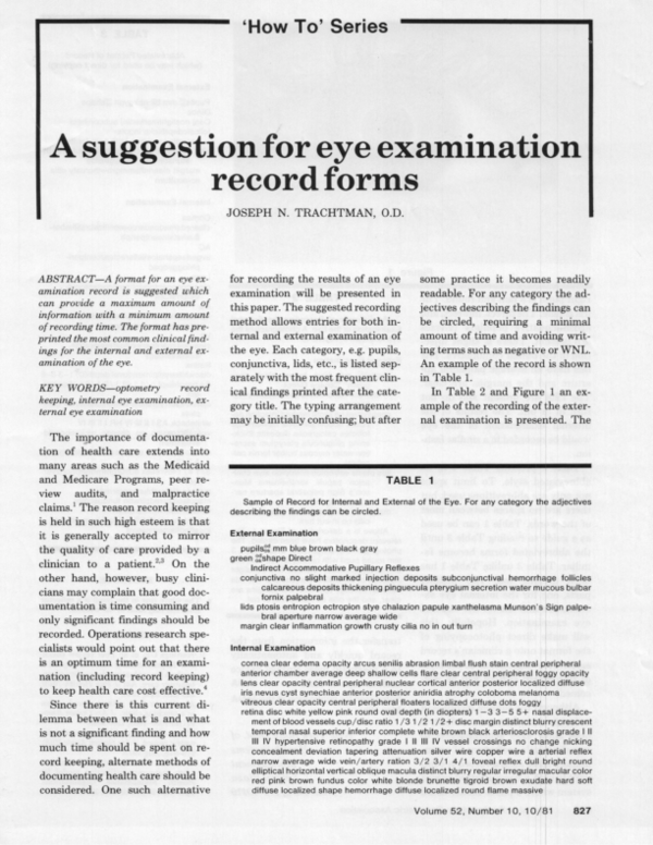 (PDF) A suggestion for eye examination record forms