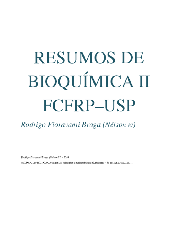 (PDF) RESUMOS DE BIOQUÍMICA II FCFRP-USP | Ingrid Mendes Sposito ...