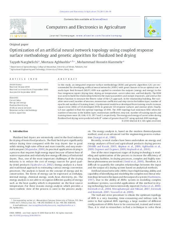 Pdf Optimization Of An Artificial Neural Network Topology Using