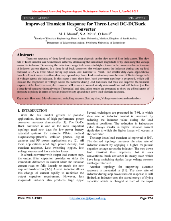 (PDF) Improved Transient Response for Three-Level DC-DC Buck Converter