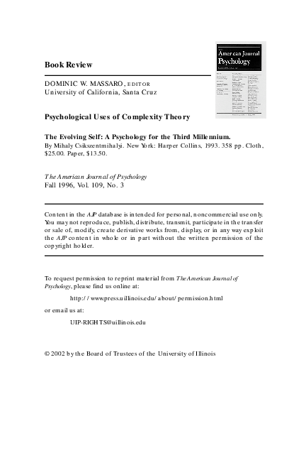 (PDF) Psychological uses of complexity theory