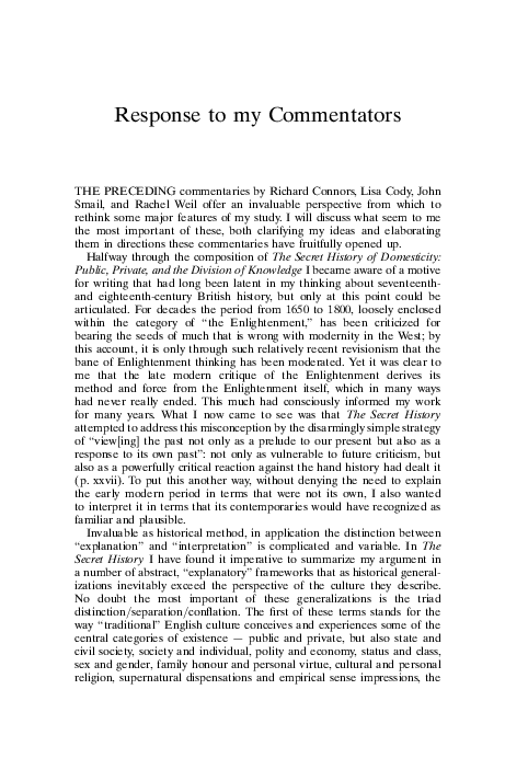 (PDF) Response to my Commentators