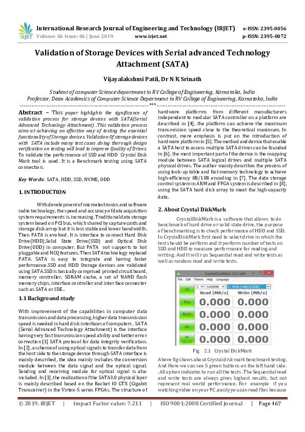 (PDF) IRJET- Validation of Storage Devices with Serial advanced ...