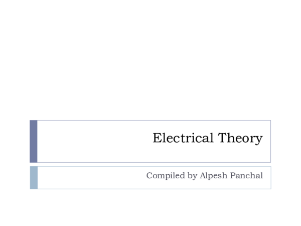 (PDF) Electrical Theory