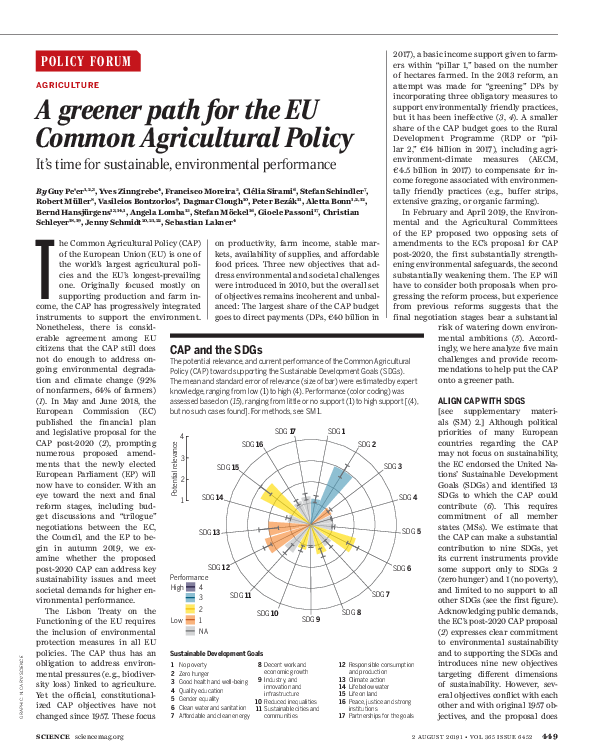 (PDF) A greener path for the EU Common Agricultural Policy