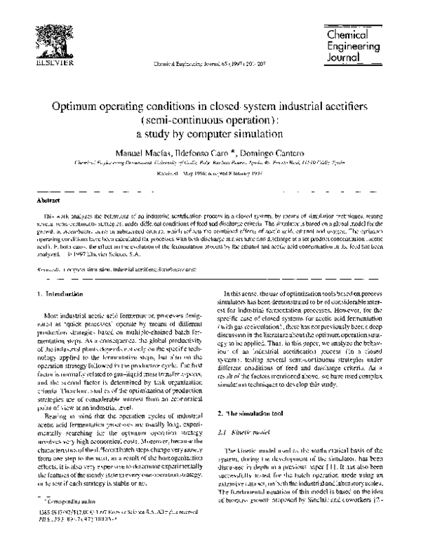 (PDF) Optimum operating conditions in closed-system industrial ...