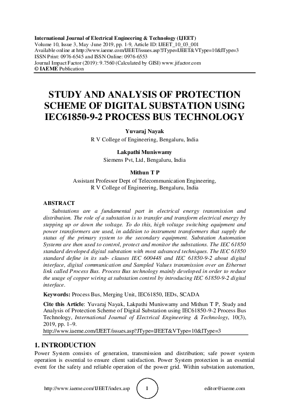Pdf Substation Automation System Using Iec 61850 Saeed Roostaee