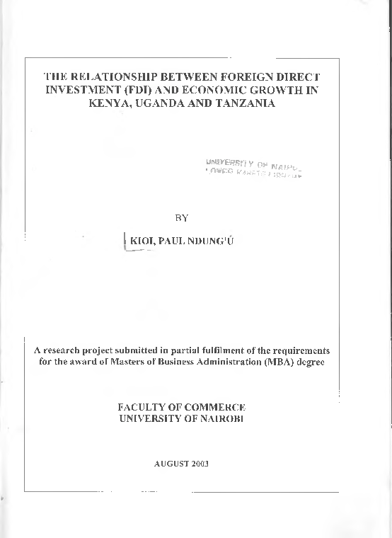 (PDF) THE RELATIONSHIP BETWEEN FOREIGN DIRECT INVESTMENT (FDI) AND ...