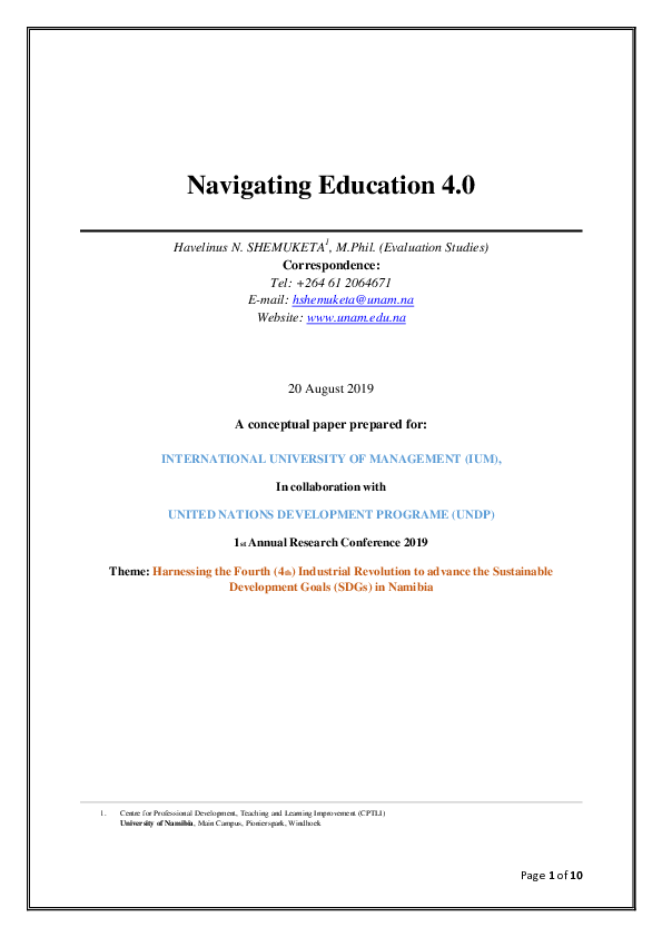 (PDF) Navigating Education 4.0 In collaboration with UNITED NATIONS ...