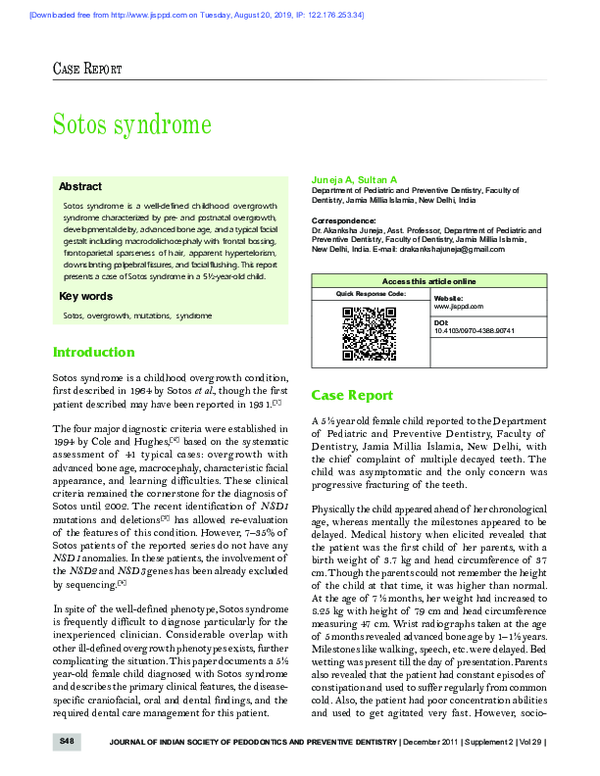 (PDF) Sotos syndrome