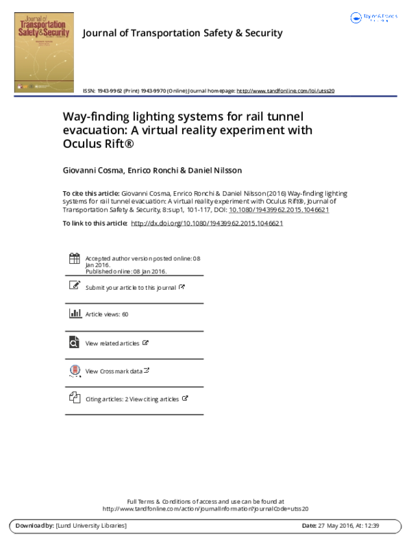 (PDF) Way-finding lighting systems for rail tunnel evacuation: A ...