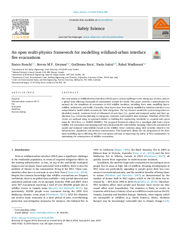 (PDF) An open multi-physics framework for modelling wildland-urban ...