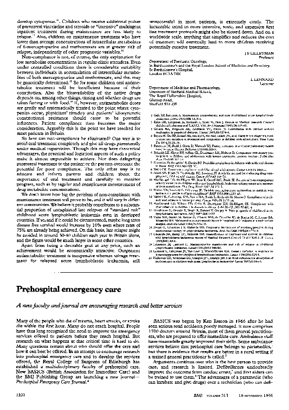 (PDF) Prehospital emergency care