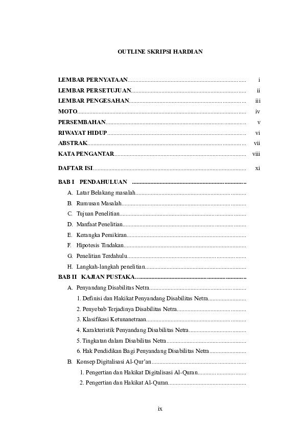 (DOC) Outline skripsi