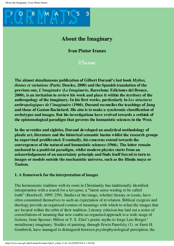 (PDF) About the Imaginary