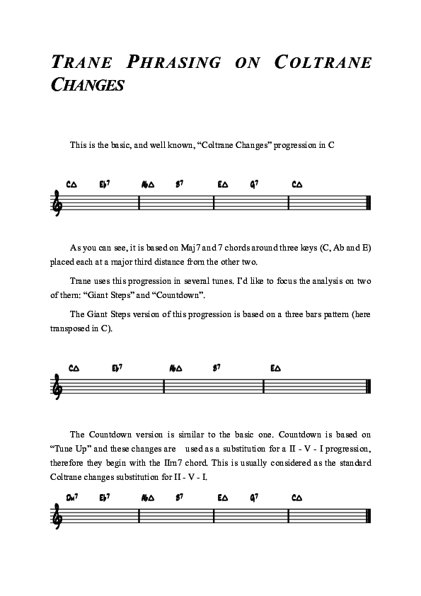 (PDF) Trane phrasing on Coltrane Changes