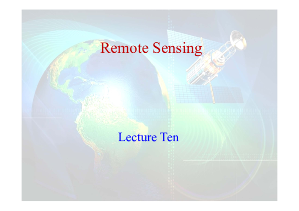 (PDF) Remote Sensing Lecture Ten | Dung Nguyen - Academia.edu