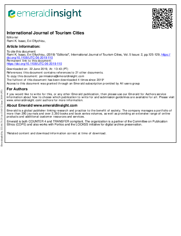 (PDF) CSR and ethics in tourism: introducing the special section ...