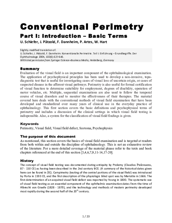 (PDF) Conventional Perimetry Part I